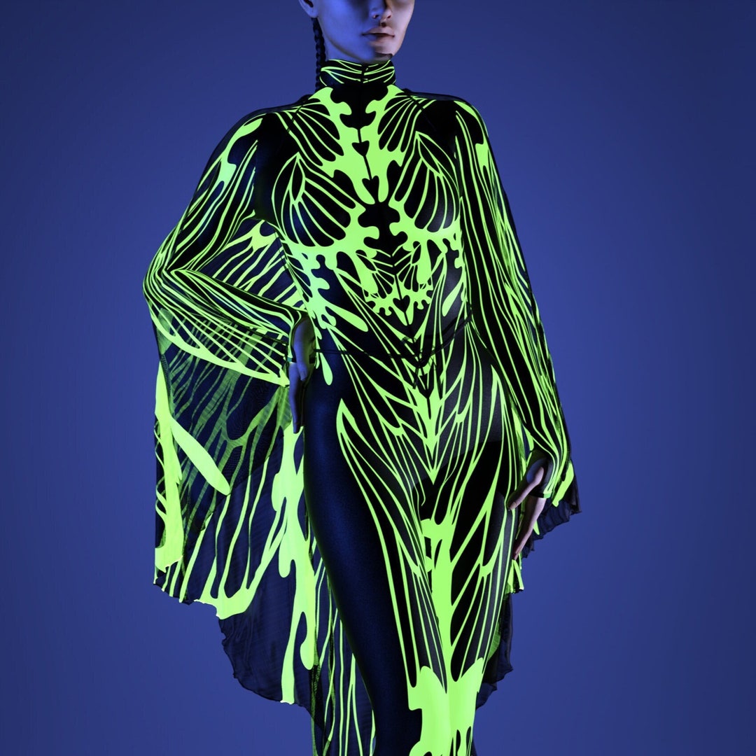 Neon Green Rave Party Costumes Women, Festival Matching Outfit, UV ...
