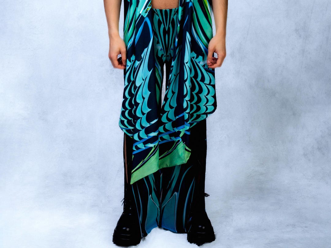 Male Psychedelic Pants, Rave Outfit for Men, Men Psychedelic Clothing ...