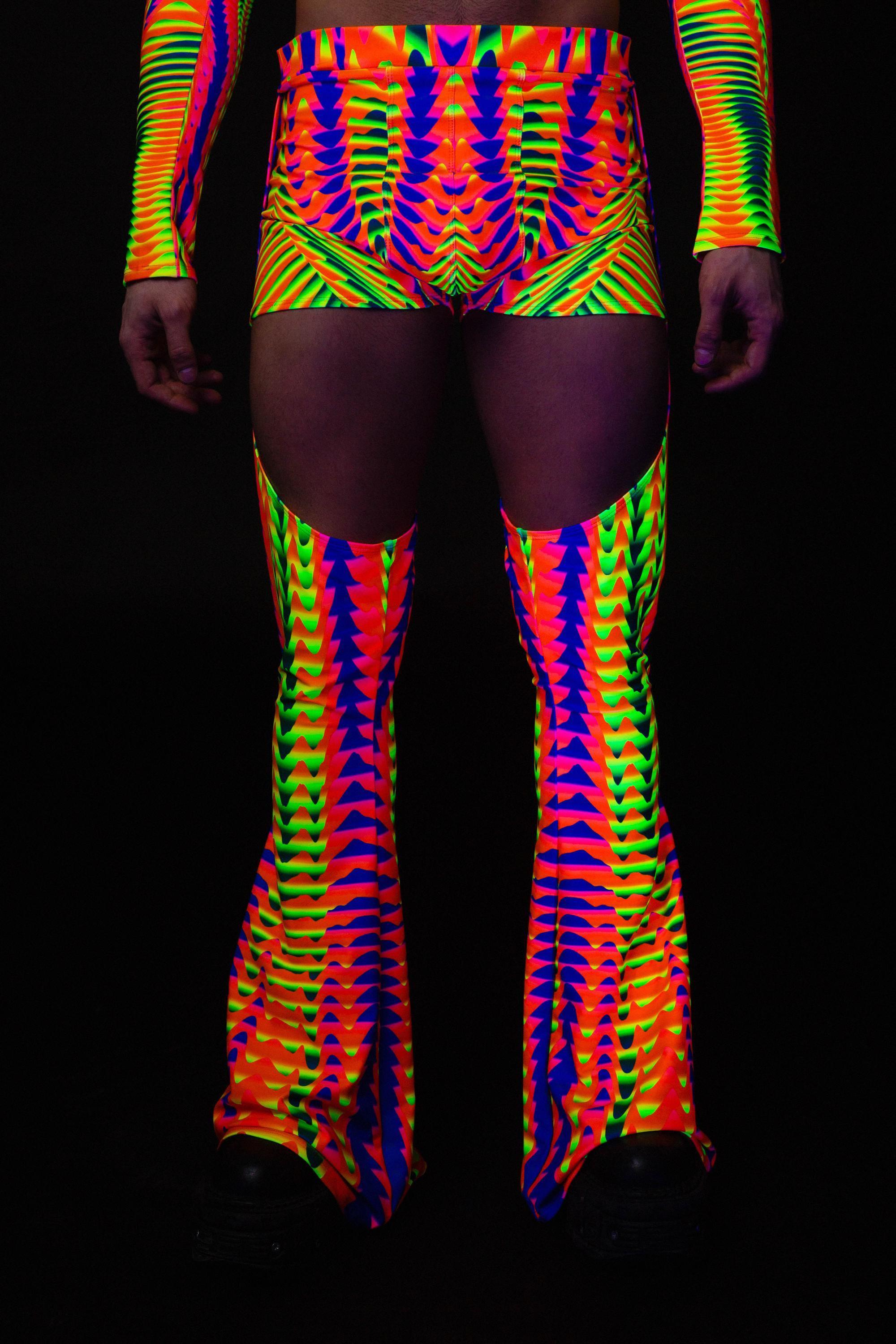 UV Reactive Male Chaps: Festival Rave Bell Bottom Pants - Etsy