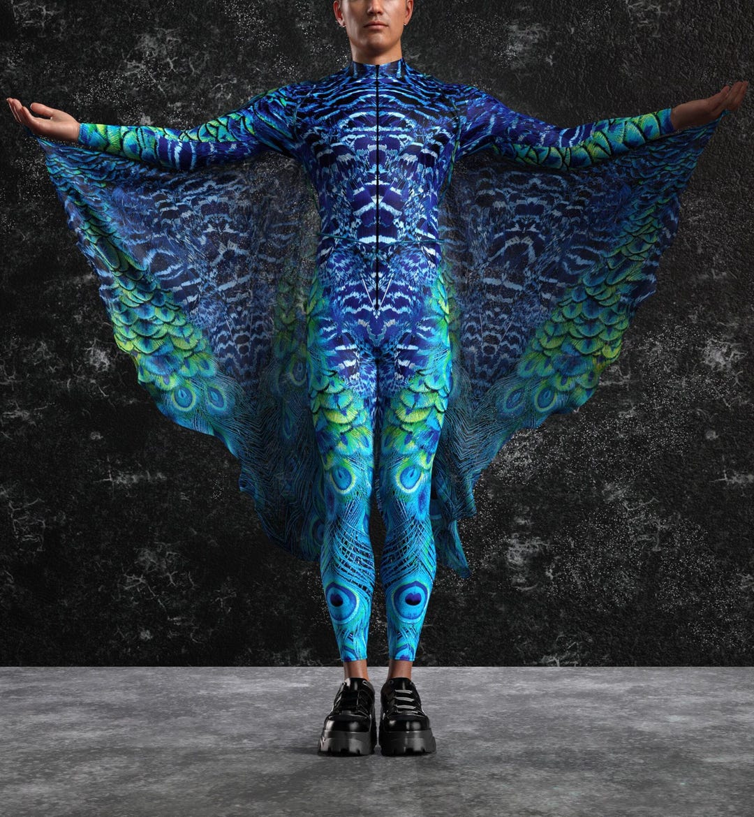 Festival Set Men, Peacock Costume, Animal Print Set for Men, Rave ...