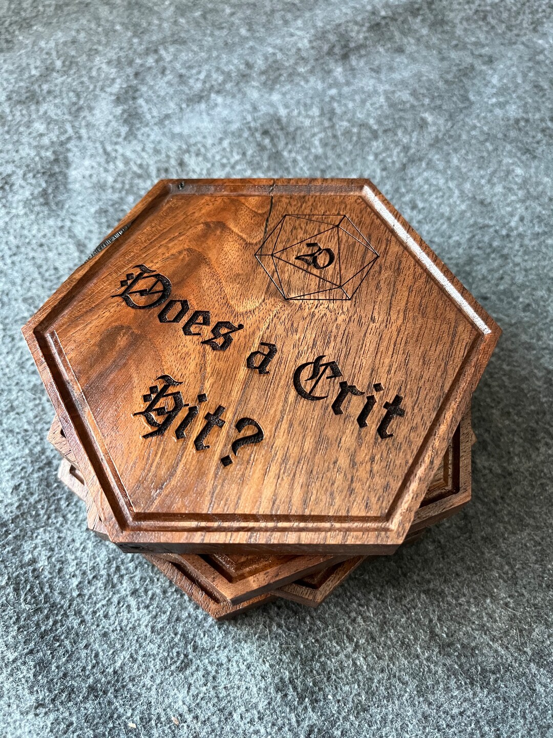 Wooden Dnd Drink Coasters Set, Hexagonal Engraved Coasters, Handmade ...