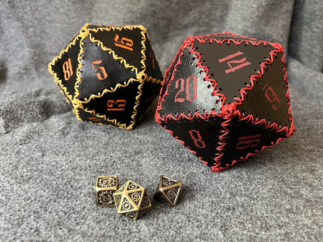 Engraved Leather D20: Hand-stitched RPG Desk Toy - Etsy