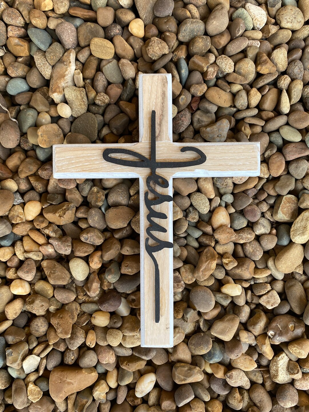 Small Handcrafted Wooden Cross With Jesus Script Overlay - Etsy