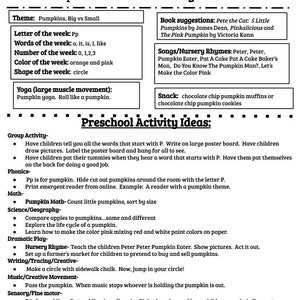 Preschool Curriculum- Lesson Plans Year 1: September - May - Etsy