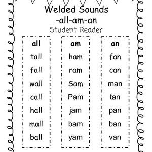 Teaching Children to Read- Phonics- Welded Sounds Student Practice and ...