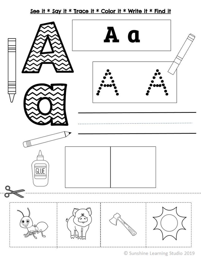 ABC Worksheets for Preschoolers- Letter Recognition and Sounds - Etsy
