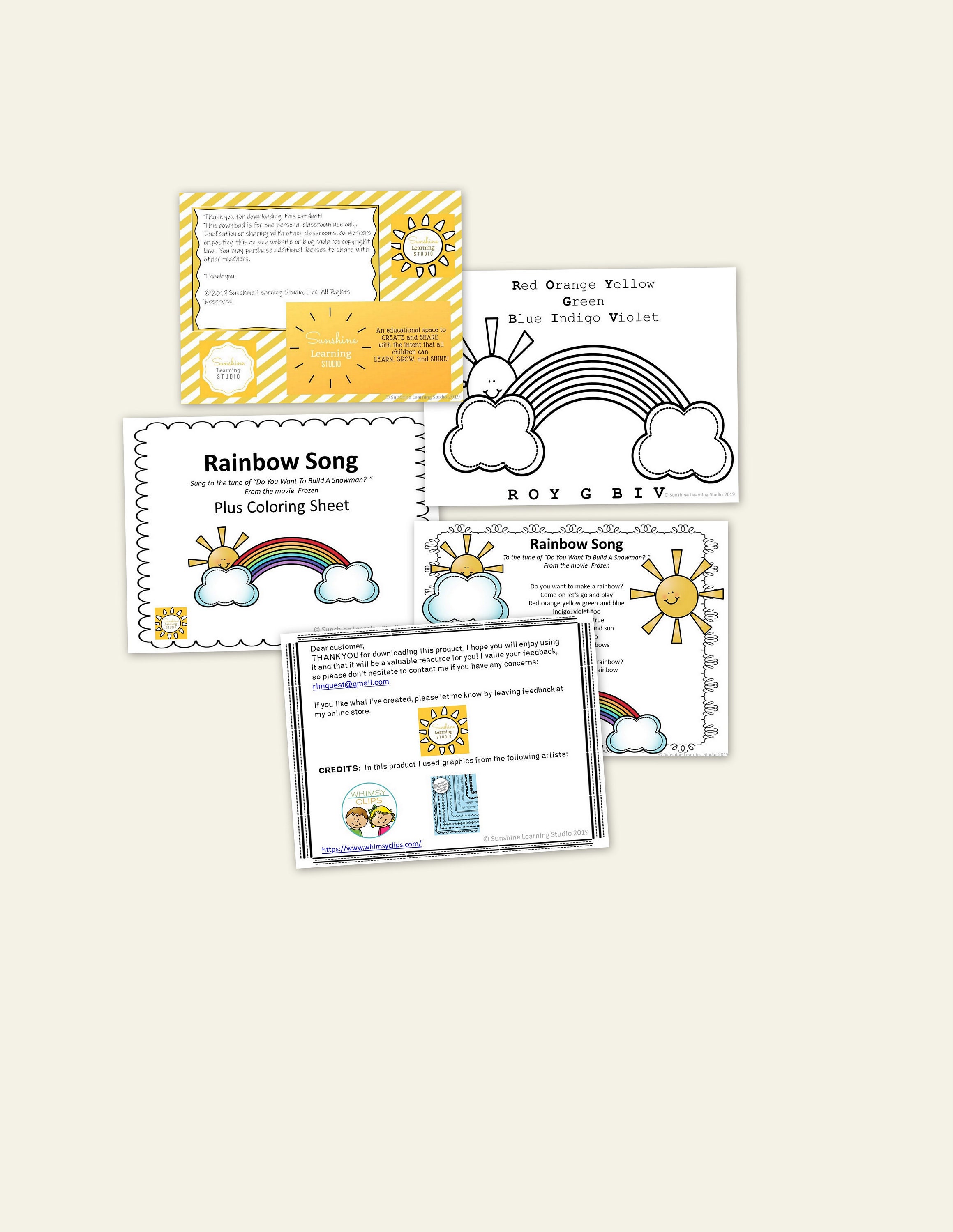 Rainbow Worksheet - Etsy