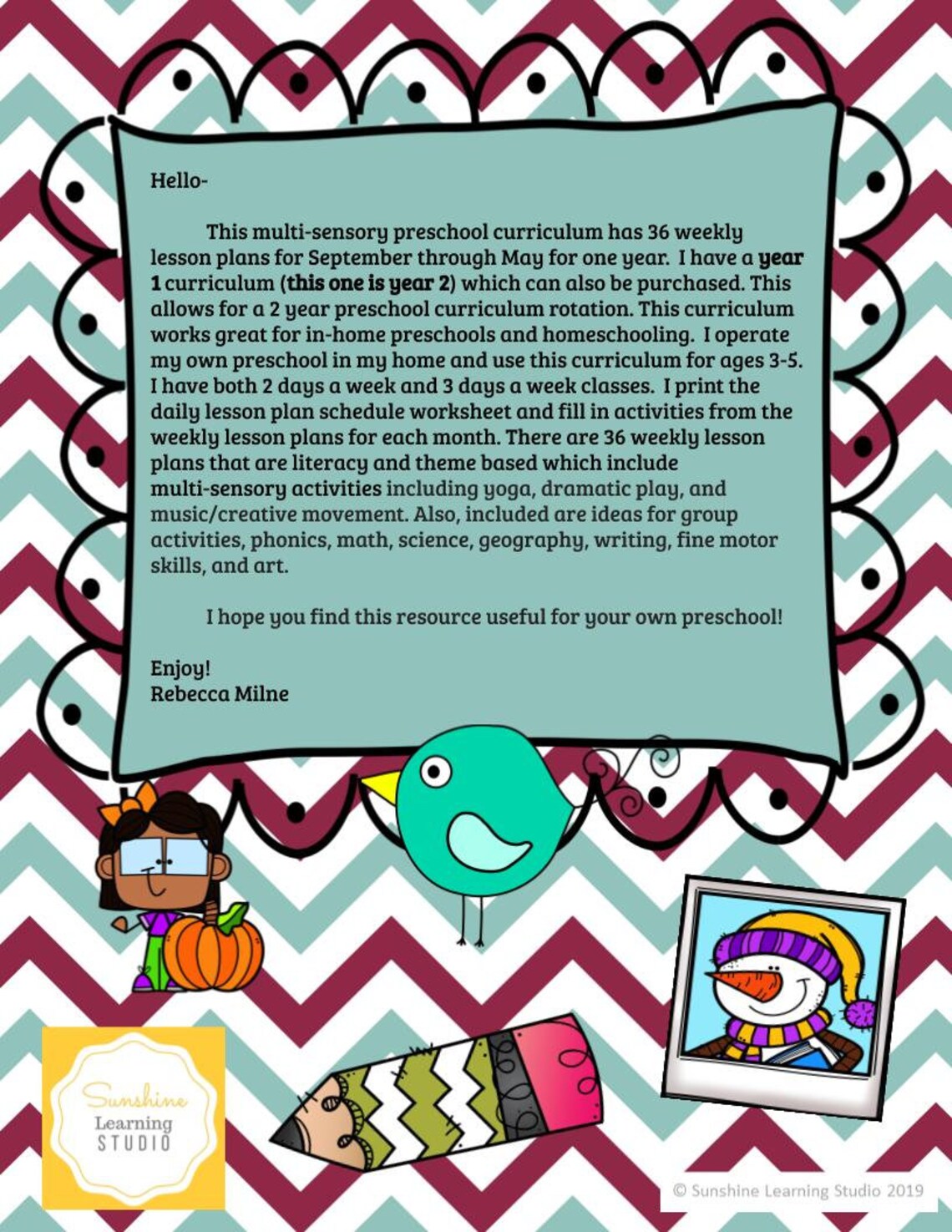 Preschool Curriculum Lesson Plans Year 2: September-may - Etsy