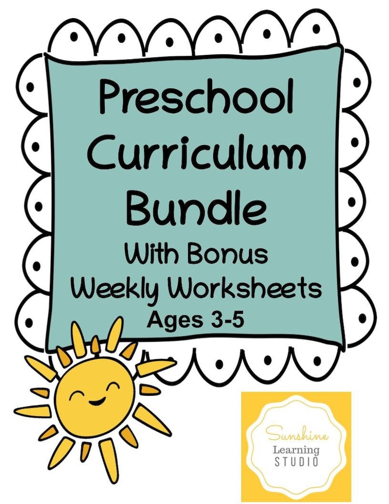 Preschool Curriculum BUNDLE- Lesson Plans- PLUS Weekly Worksheets - Etsy