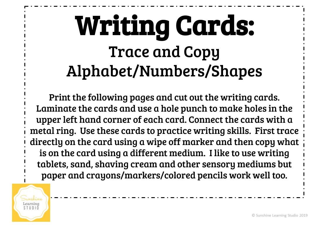 Writing Practice Cards for Toddlers and Preschoolers - Etsy