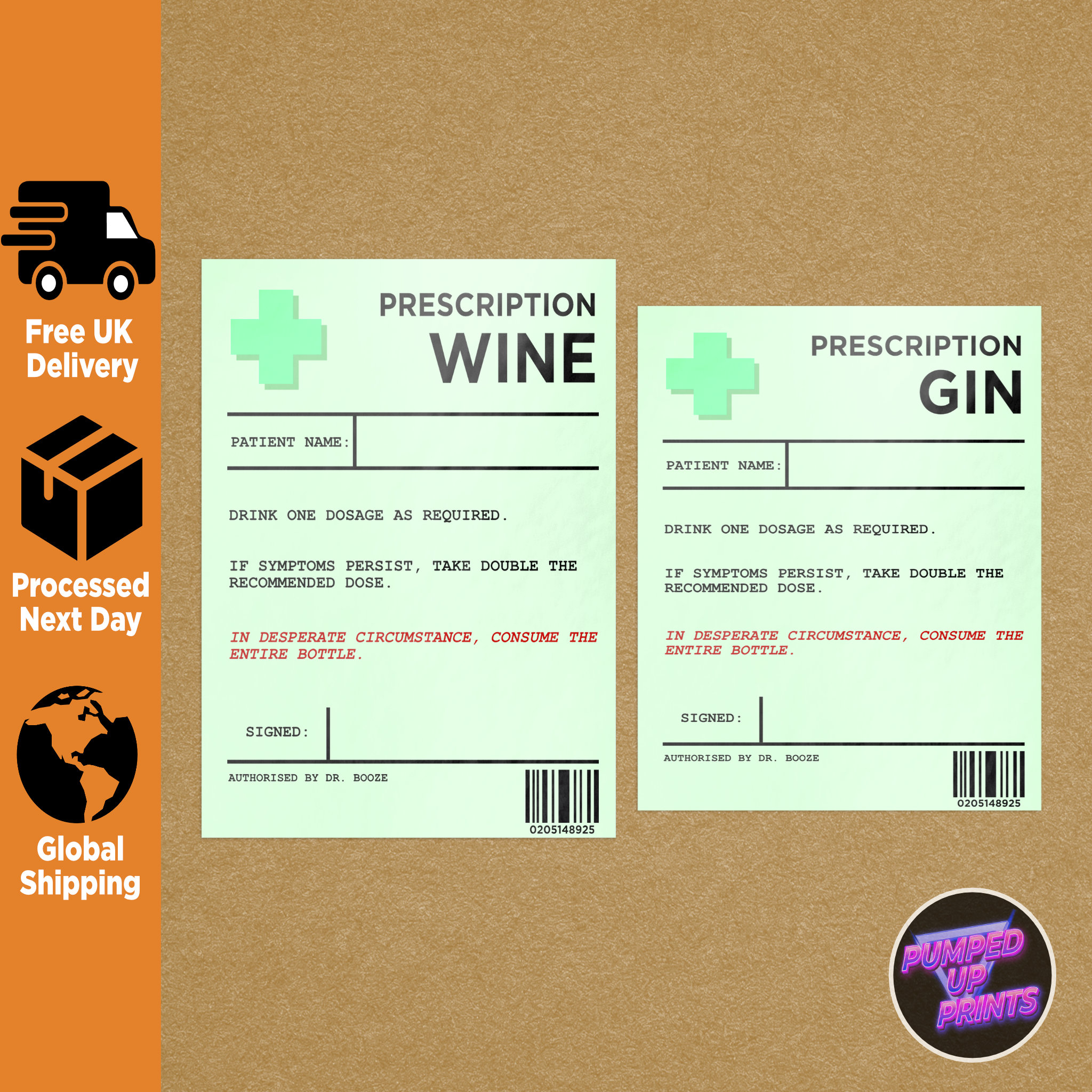Wine Gin Beer Prescription Bottle Label Gifts Custom - Etsy UK