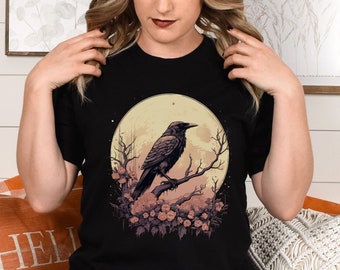 Whimsigoth Raven Shirt Gothic Raven Shirt Boho Crow Shirt Boho Raven ...