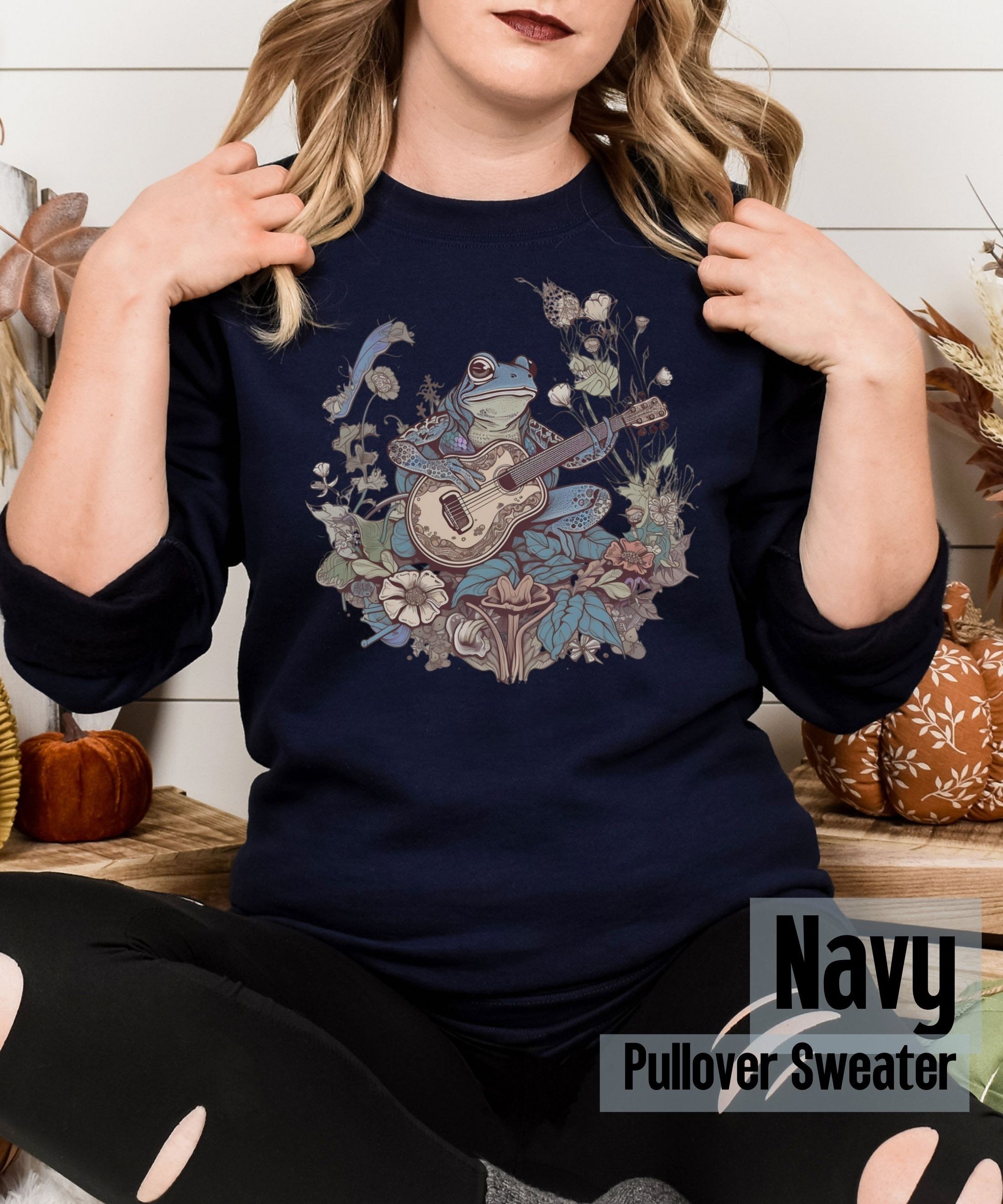 Frog Sweatshirt, Goblincore Frog Sweater, Forestcore Shirt, Botanical ...