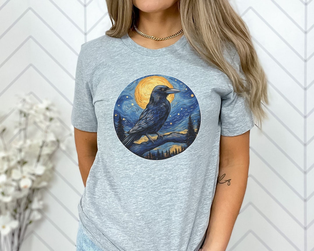 Van Gogh Raven Shirt, Starry Night Raven Shirt, Raven Van Gogh Shirt ...
