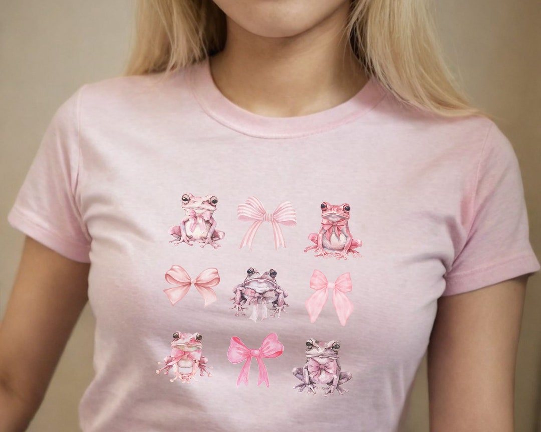 Coquette Frog Y2K Baby Tee, Y2K Bachelorette Baby Tee, Trendy Top for ...