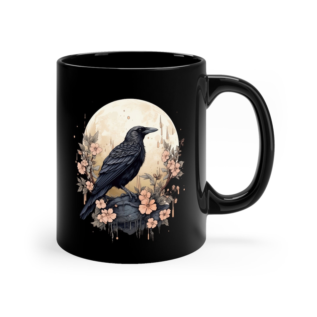 Whimsigoth Raven Coffee Mug, Gothic Raven Cup, Boho Crow Coffee Cup ...