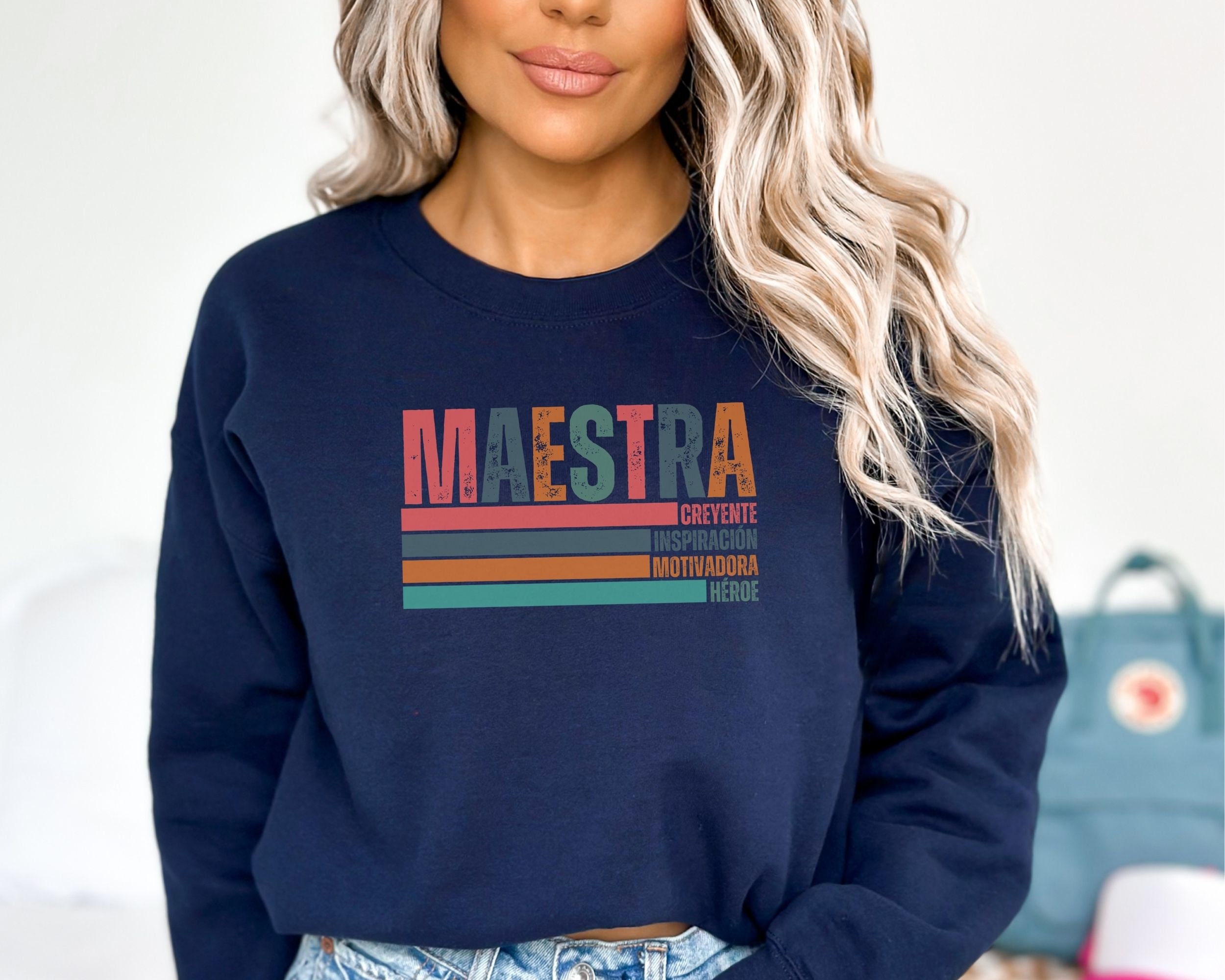 Maestra Sweater, Hispanic Teacher Sweater, Latina Maestra Sweatshirt ...