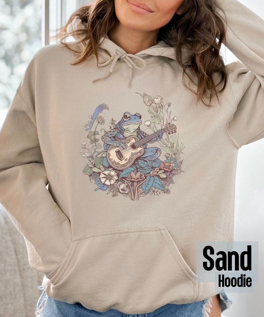 Frog Hoodie, Goblincore Frog Sweater, Forestcore Shirt, Botanical ...