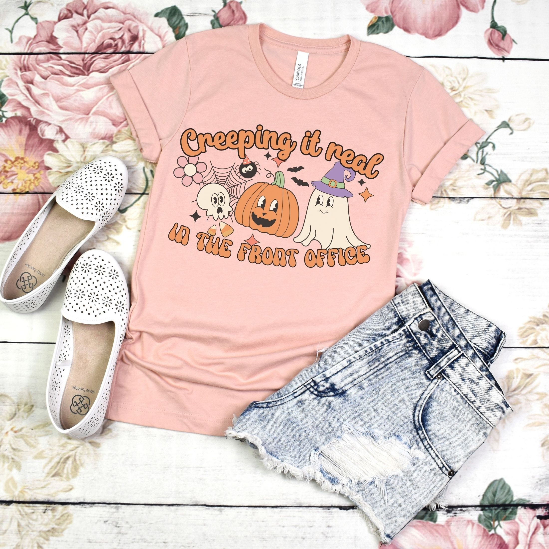 Retro School Secretary Halloween Shirt, Halloween School Receptionist T ...