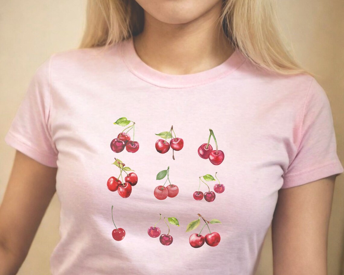 Fruit Y2K Baby Tee Cherry, Y2K Bachelorette Baby Tee, Trendy Top for ...