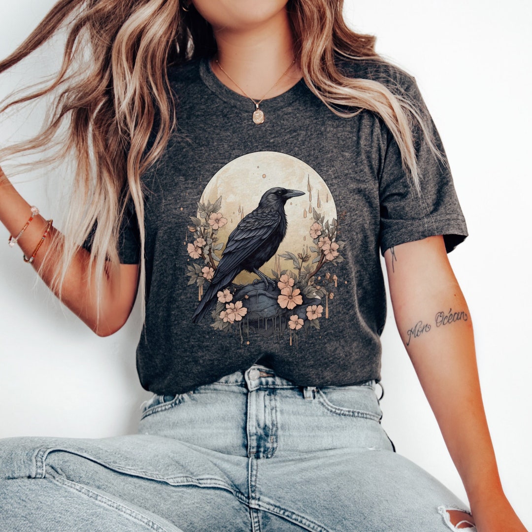 Whimsigoth Raven Shirt Gothic Raven Shirt Boho Crow Shirt Boho Raven ...