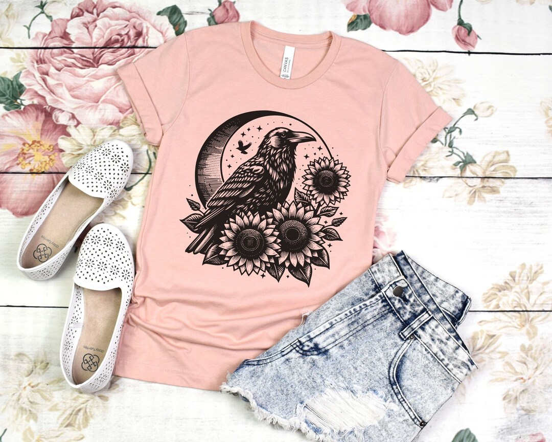 Whimsigoth Raven Shirt Gothic Raven Shirt Boho Crow Shirt Boho Raven ...