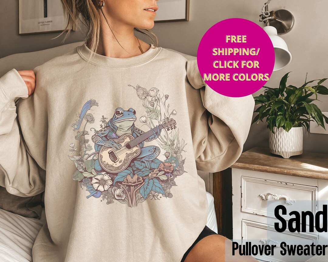 Frog Sweatshirt, Goblincore Frog Sweater, Forestcore Shirt, Botanical ...