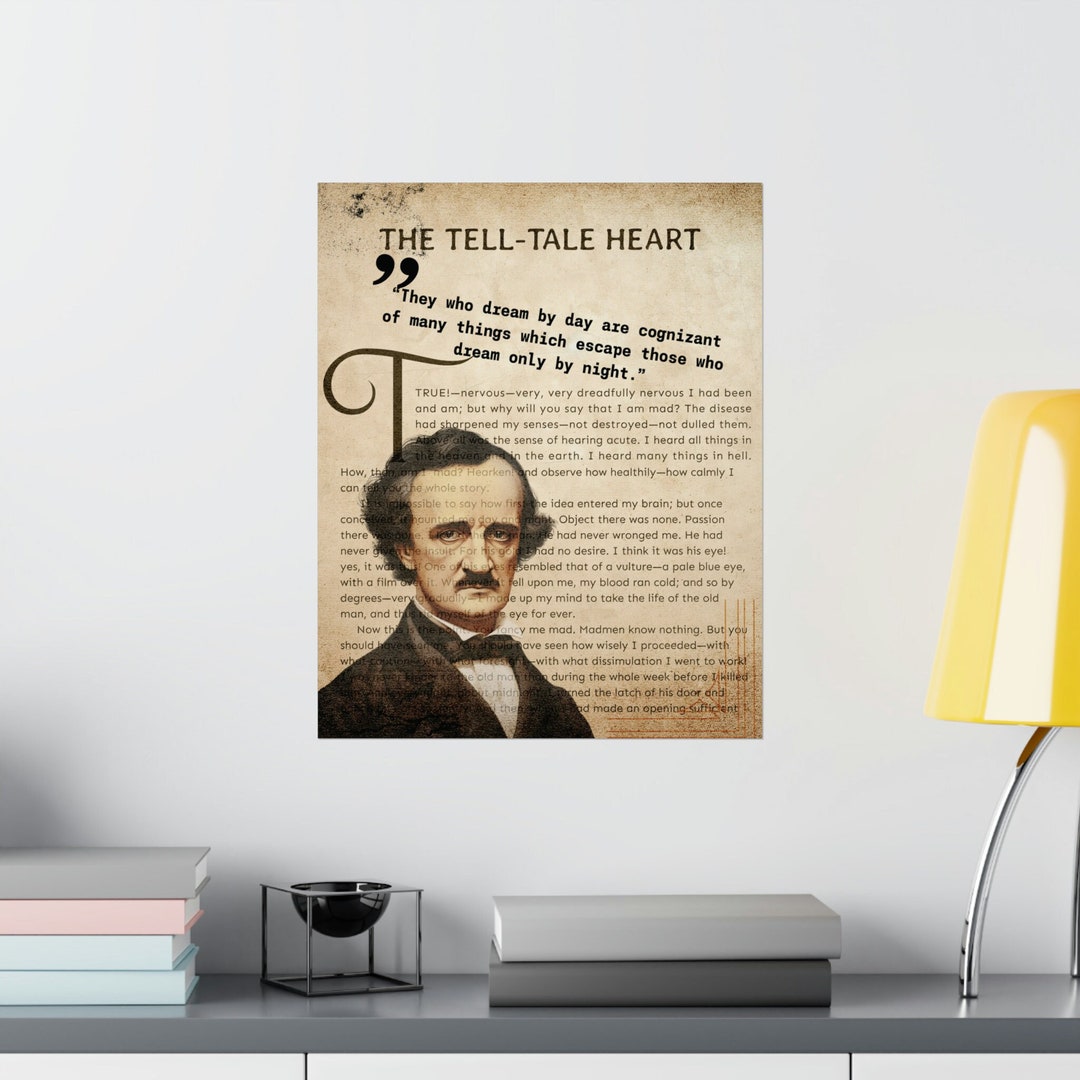 Edgar Allen Poe Poster, Tell-tale Heart Poster, Edgar Allan Poe Wall ...