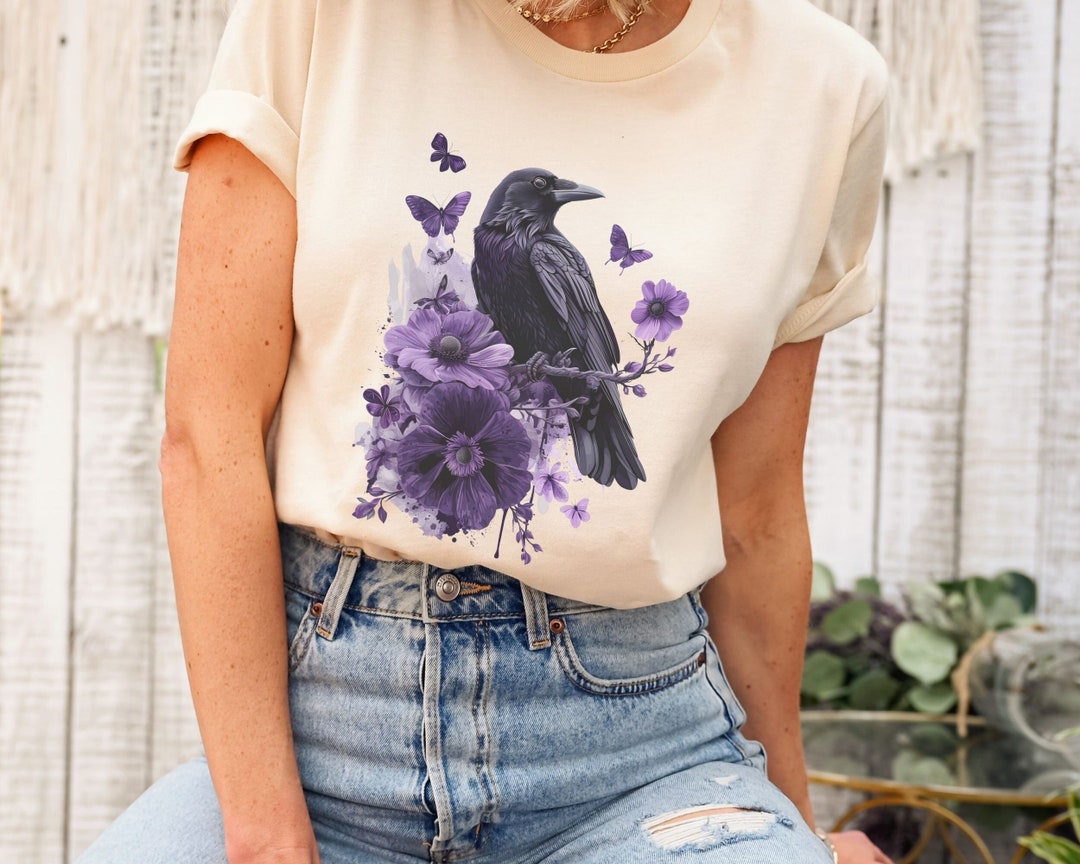 Whimsigoth Raven Shirt Gothic Raven Shirt Boho Crow Shirt Boho Raven ...
