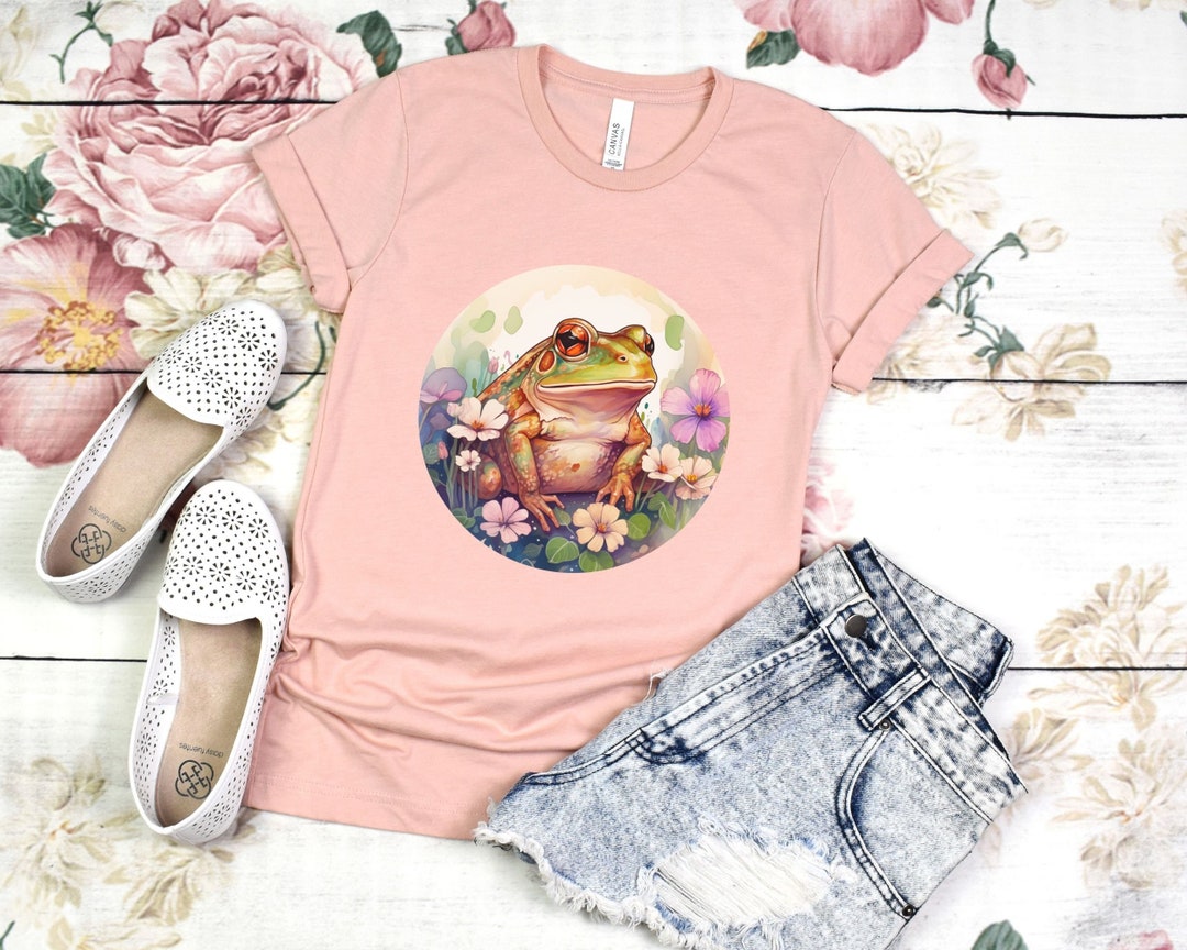 Frog Mushroom Shirt, Frog Print Shirt, Cute Frog Shirt, Frog Merch Tee ...