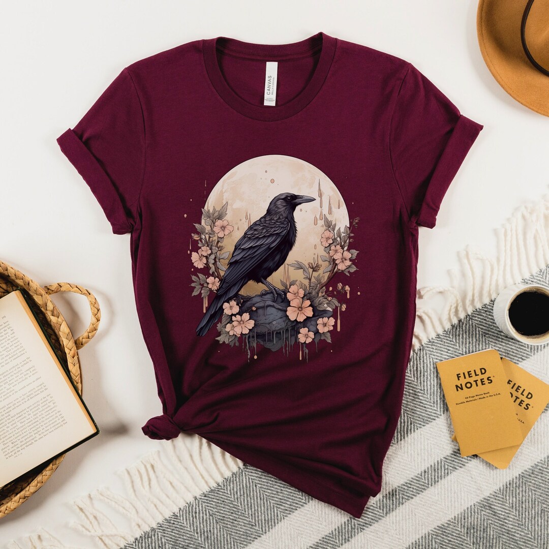 Whimsigoth Raven Shirt Gothic Raven Shirt Boho Crow Shirt Boho Raven ...