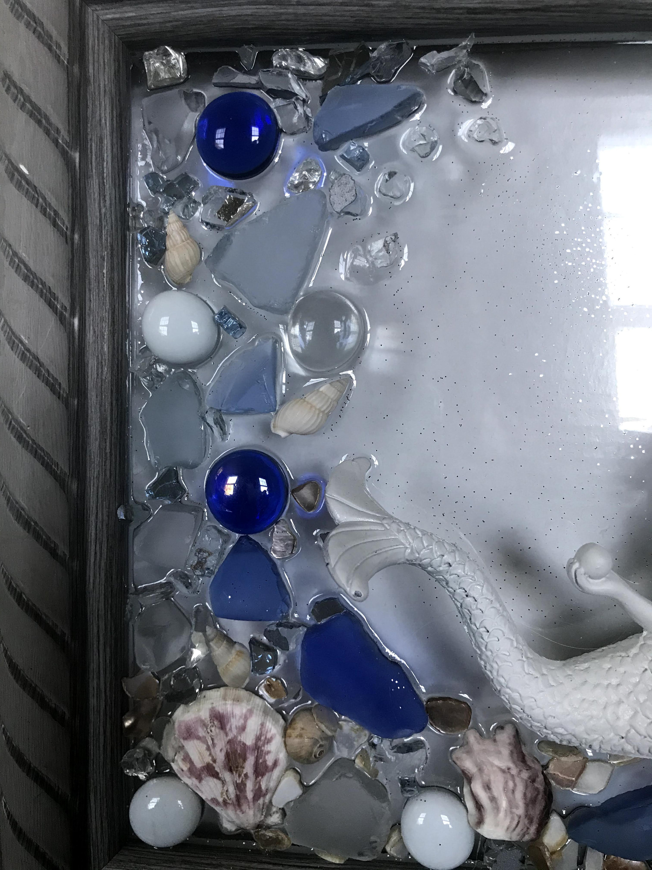 Seaglass Seascape Art With Mermaid - Etsy