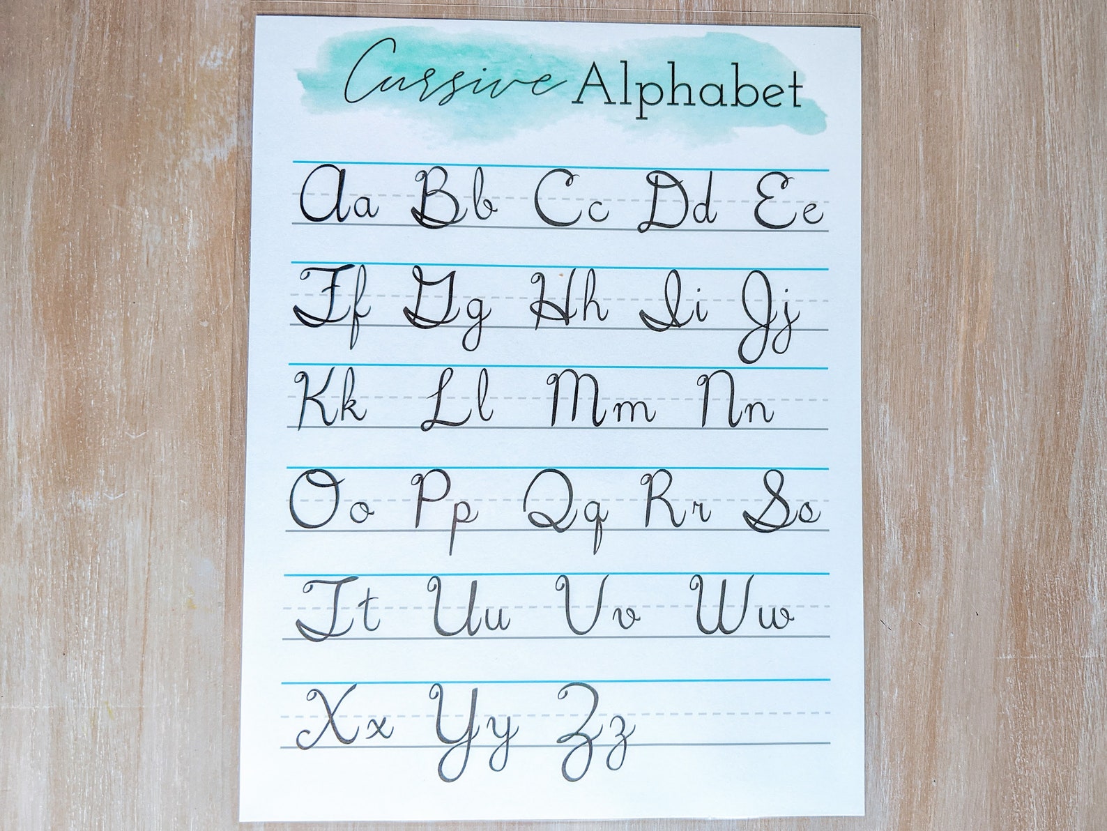 Cursive Poster Learn Script Digital Download ABC Chart | Etsy