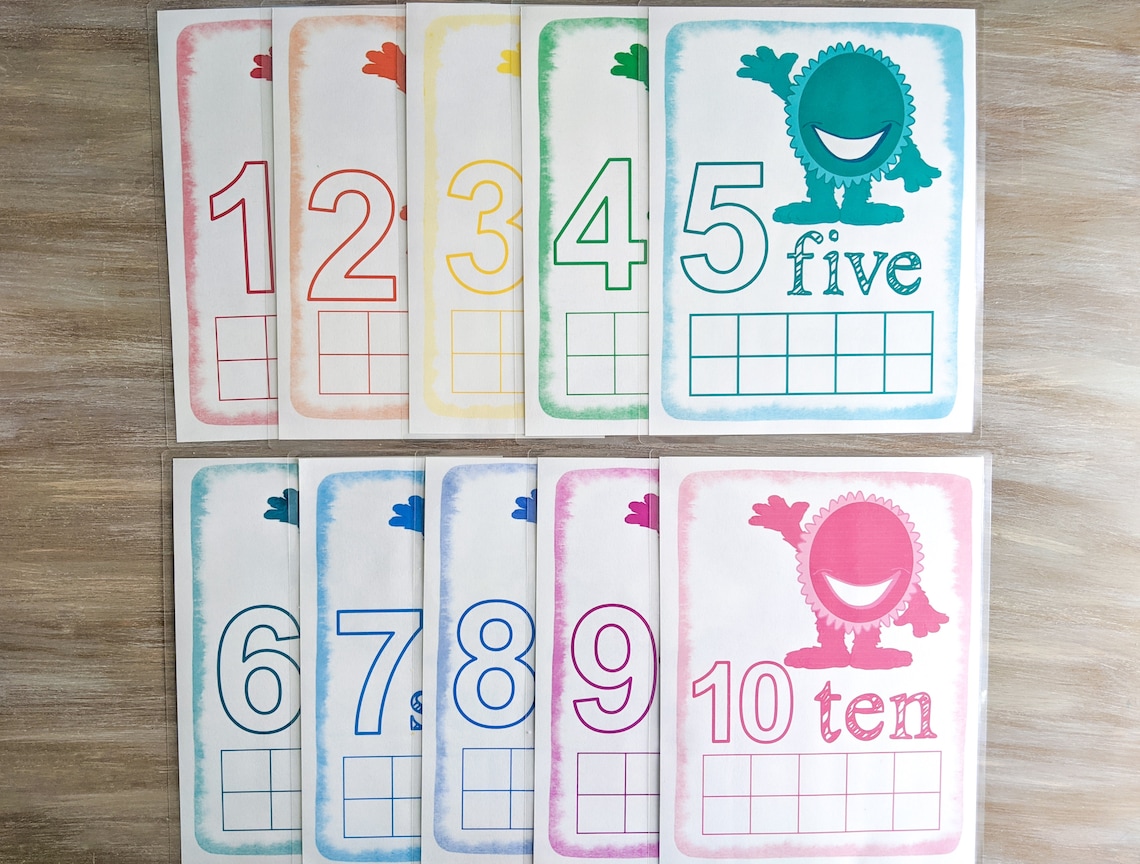 Digital Download Ten Frame Play Dough Mats Number Play | Etsy