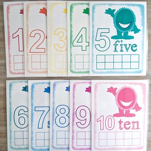 Digital Download Ten Frame Play Dough Mats, Number Play, Learning to ...