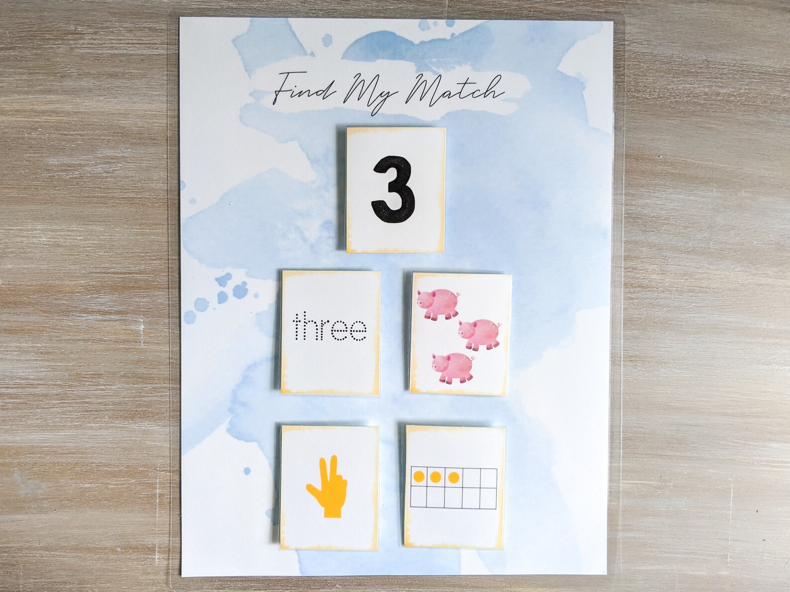 Number Matching Counting Games Numbers 1-10 Homeschool - Etsy