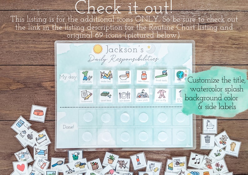 Chore Chart Expansion Pack Routine Cards Download Daily - Etsy