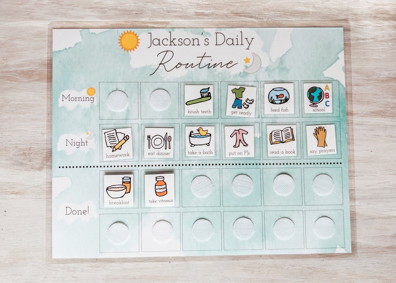 Laminated Daily Routine Chart Interactive Daily - Etsy Laminated Daily Routine Chart Interactive Daily - Etsy