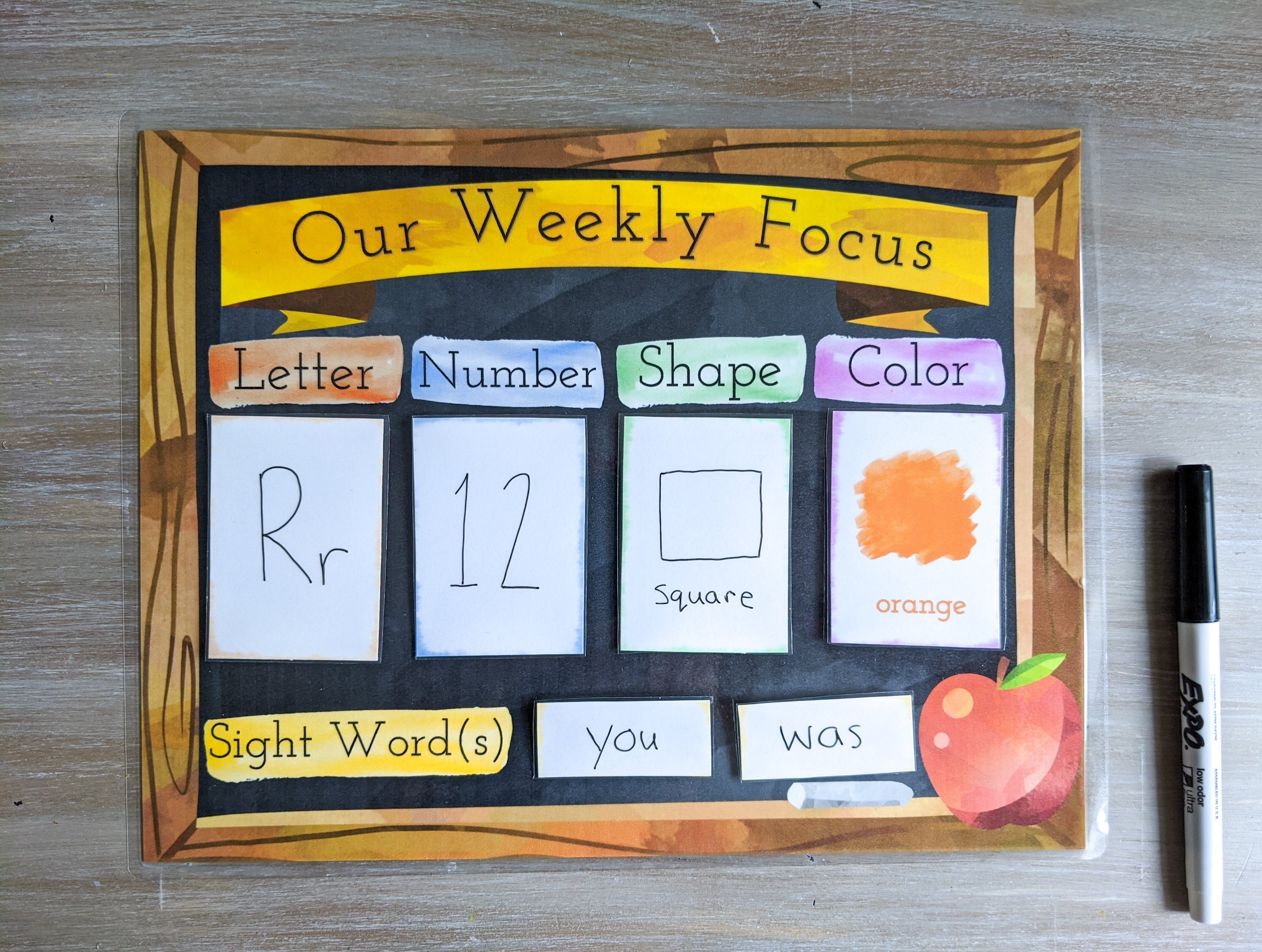 Weekly Focus Chart Digital Download Preschool Chart - Etsy