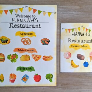 Pretend Play Restaurant, Pretend Restaurant Set, Laminated Activities ...