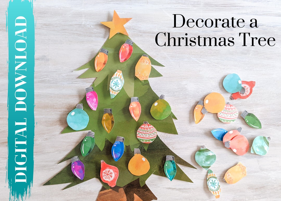 Decorate Your Own Christmas Tree Printable, Christmas Theme Game ...