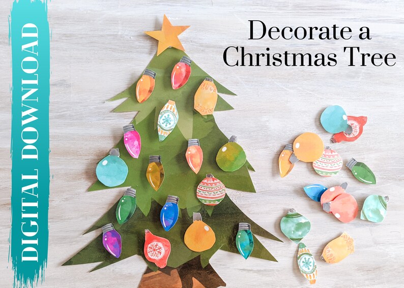 Decorate Your Own Christmas Tree Activity, Printable Game (digital ...