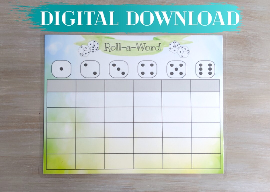 Roll-a-word Digital Download, Sight Word Practice, Homeschool Activity ...