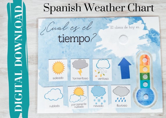 Spanish Weather Chart Digital Download Weather Chart Spanish - Etsy