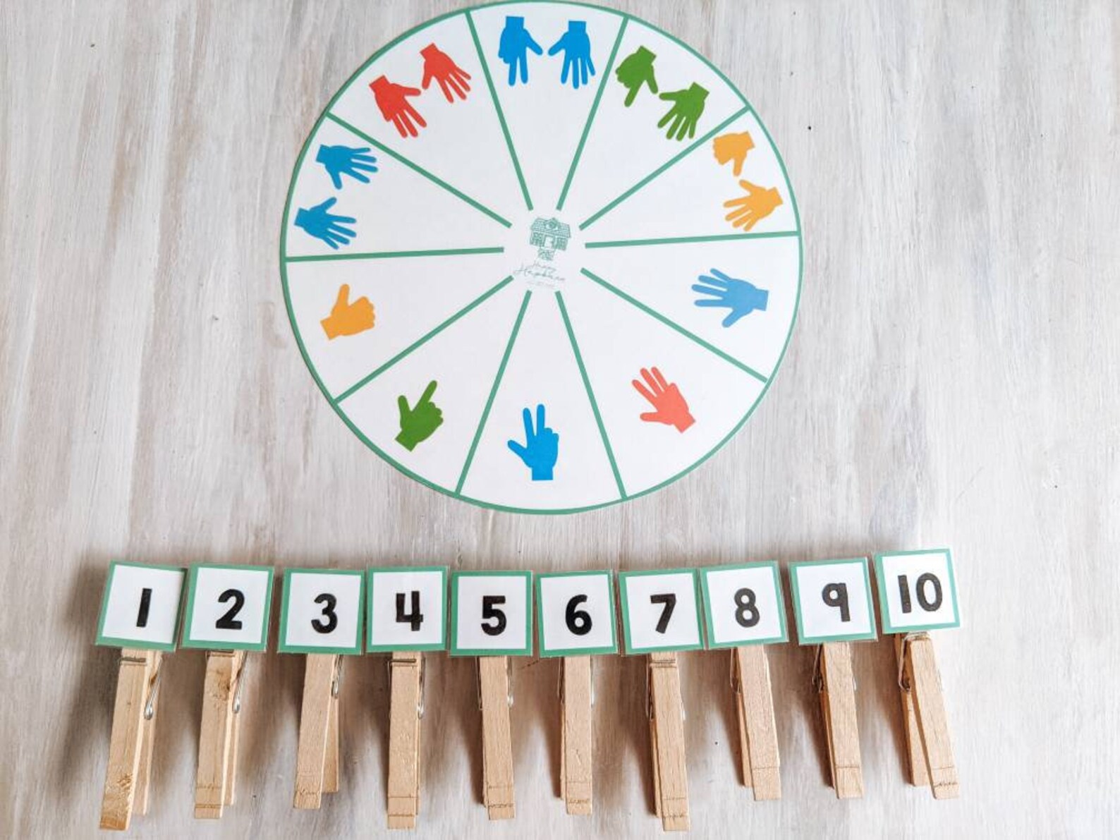 Number Matching Game Homeschool Activity Counting Wheel | Etsy