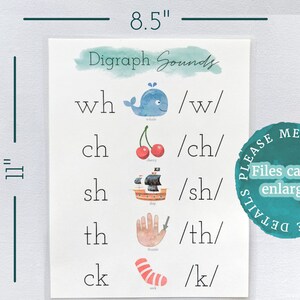 Digraph Anchor Chart, Digital Download Learning Charts, Glued and ...