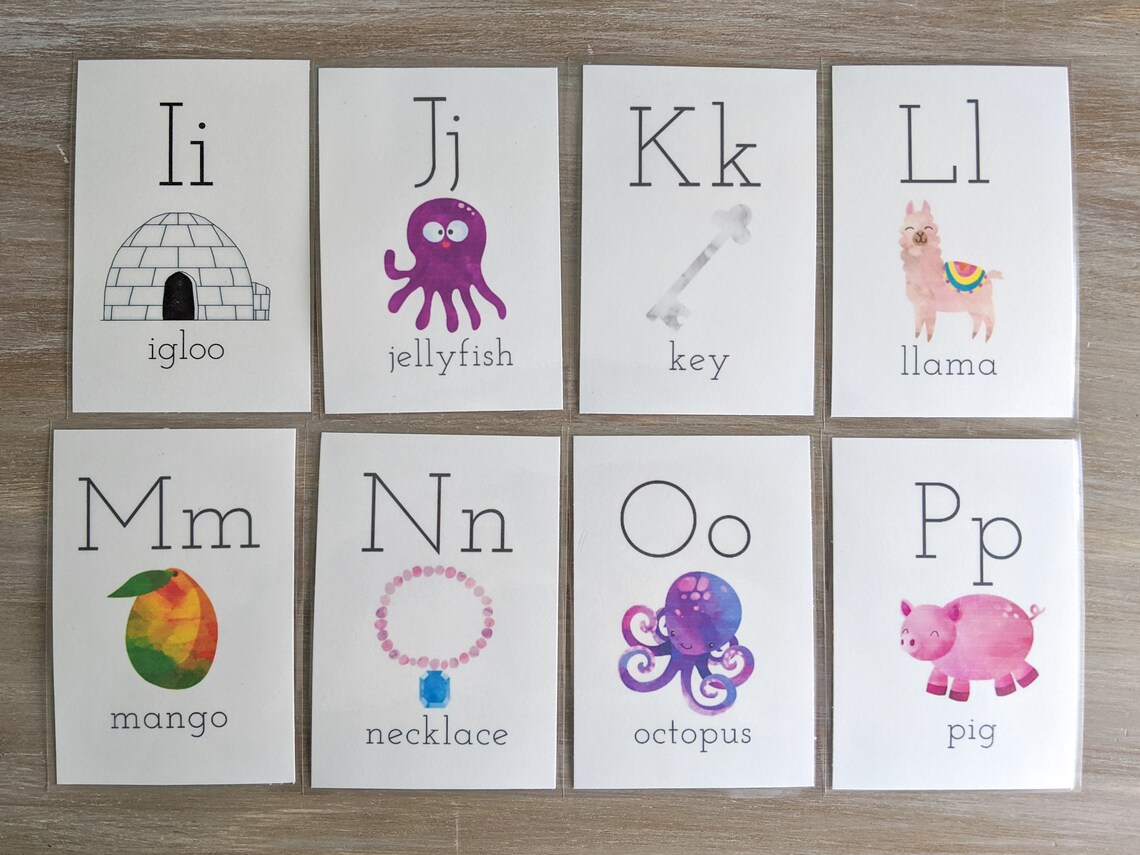 Alphabet Flashcards Digital Download Printable Flashcards - Etsy