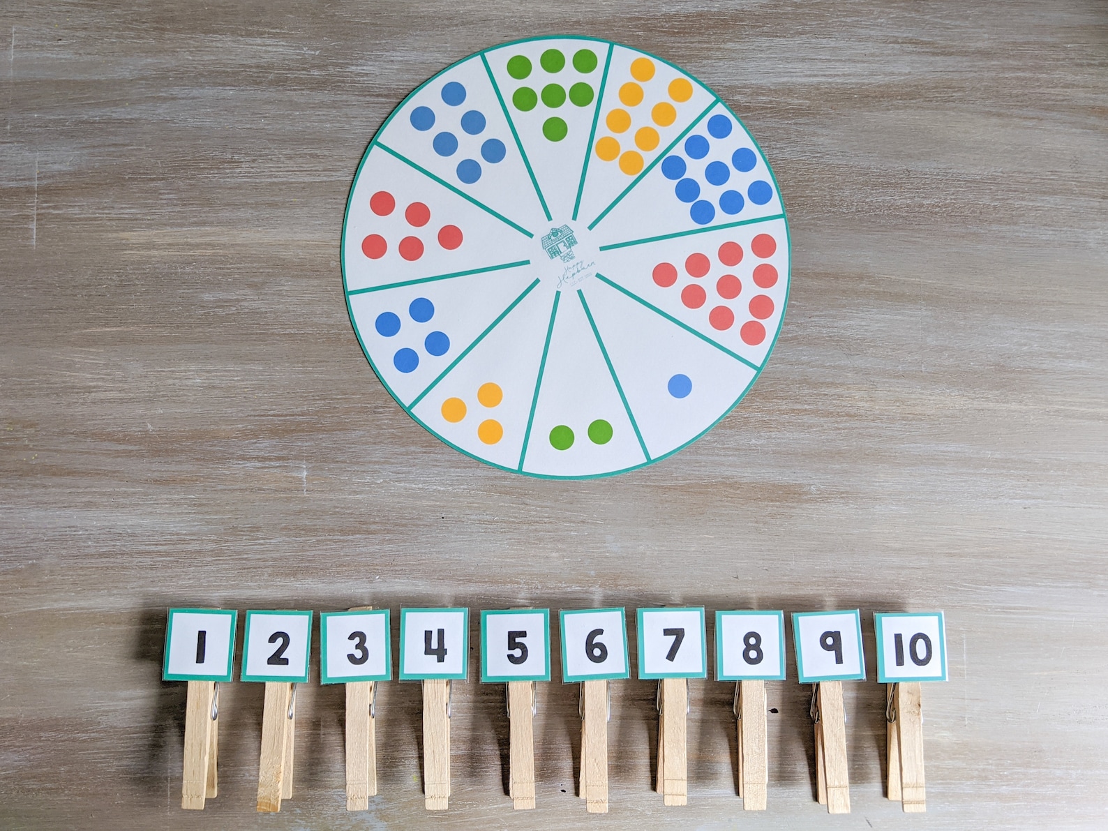 Number Matching Game Homeschool Activity Counting Wheel - Etsy