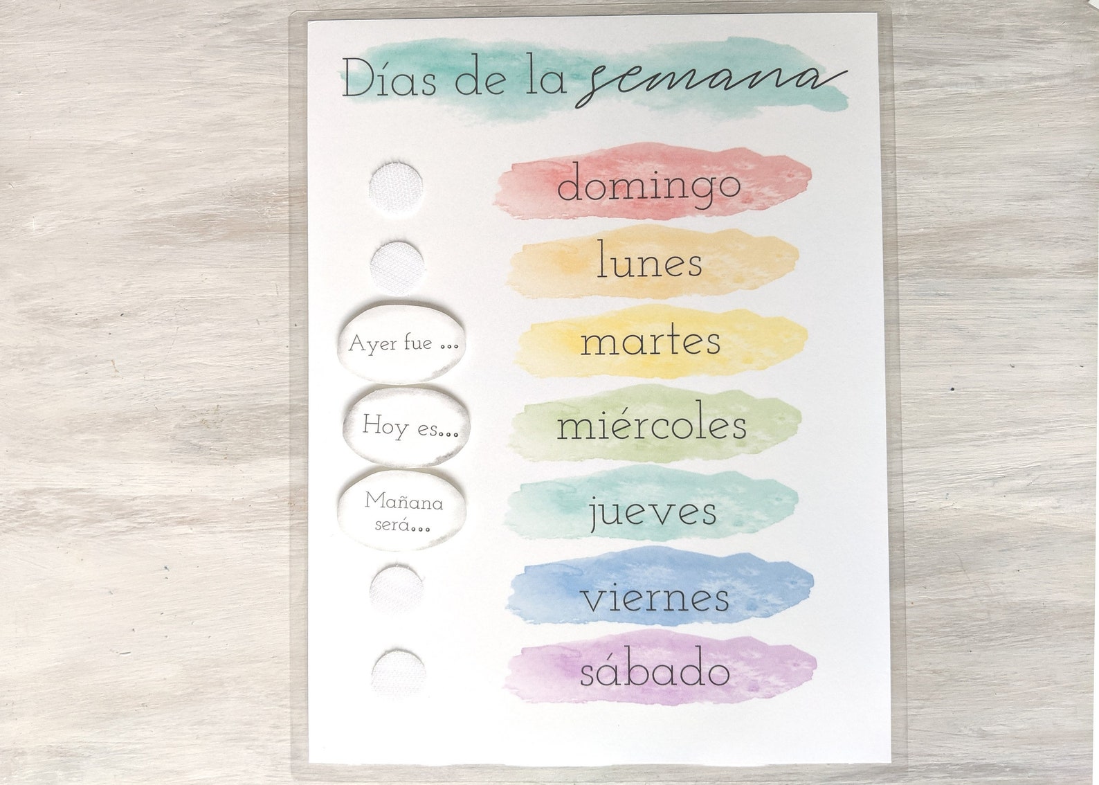 Spanish Classroom Calendar Days of the Week in Spanish - Etsy