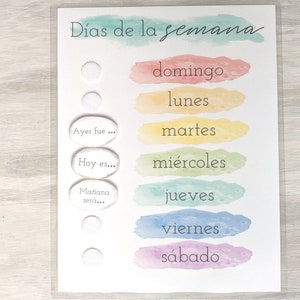 Spanish Classroom Calendar, Days of the Week in Spanish, Teacher Tool ...